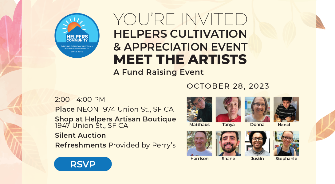 Meet The Artists & Cultivation Fundraising Event 10/28 - Helpers Community